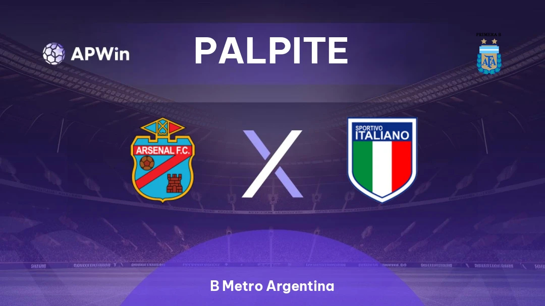 Palpite: Arsenal de Sarandí x Sportivo Italiano | B Metro Argentina - 06/06